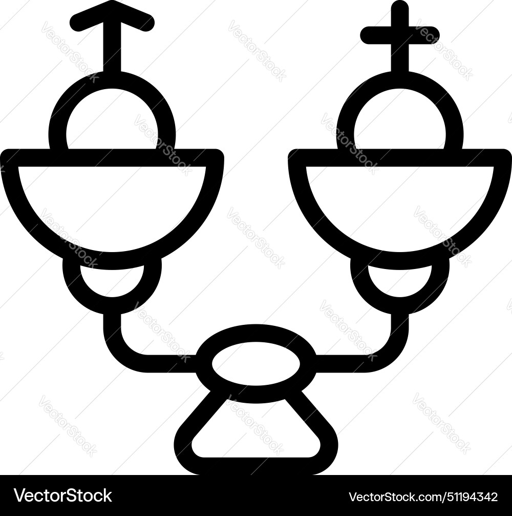Gender inclusivity icon outline equal Royalty Free Vector