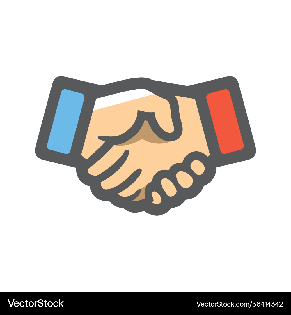 Handshake two hands handclasp icon cartoon Vector Image