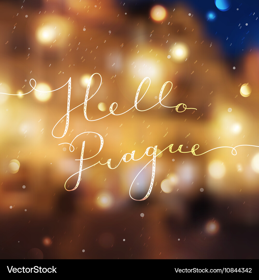 Hello prague text Royalty Free Vector Image - VectorStock