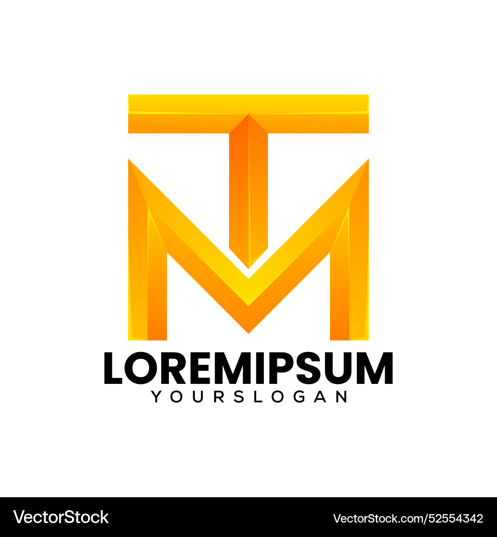 Letter t and m colorful gradient logo design Vector Image