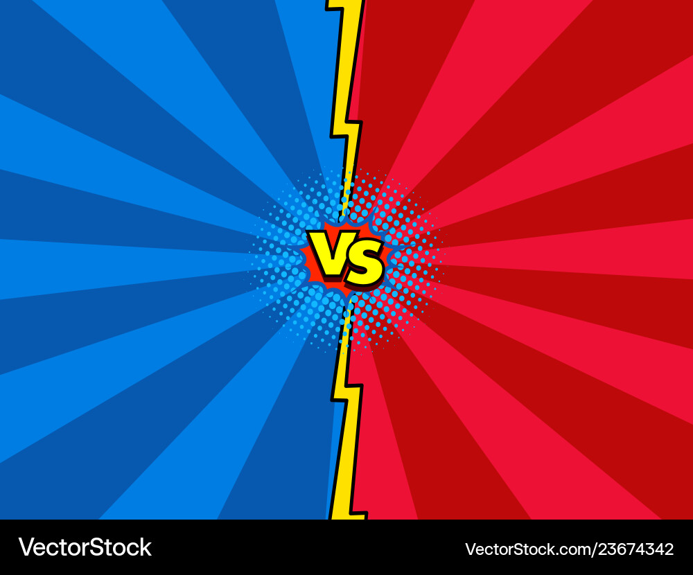 Superhero Versus Comic Background Royalty Free Vector Image