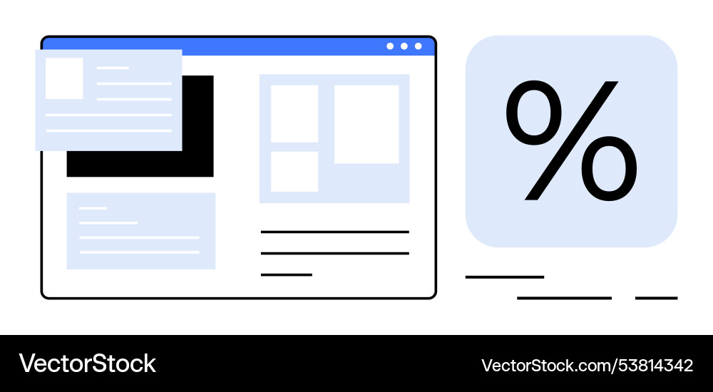 Website analytics dashboard with percentage metric