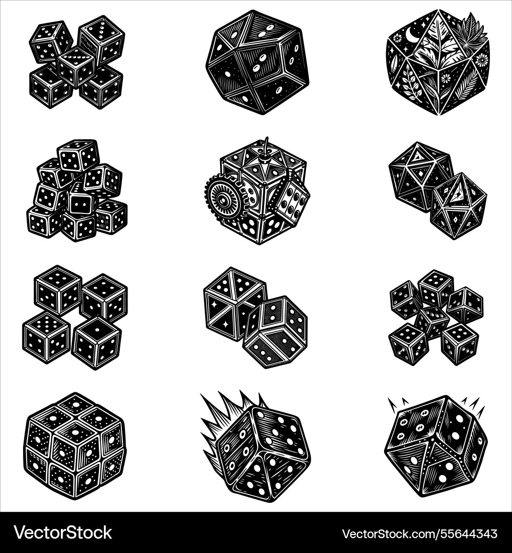 Dice silhouette Royalty Free Vector Image - VectorStock