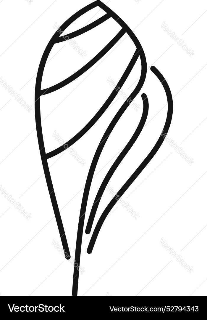 Seashell line art icon depicting spiral shellfish Vector Image