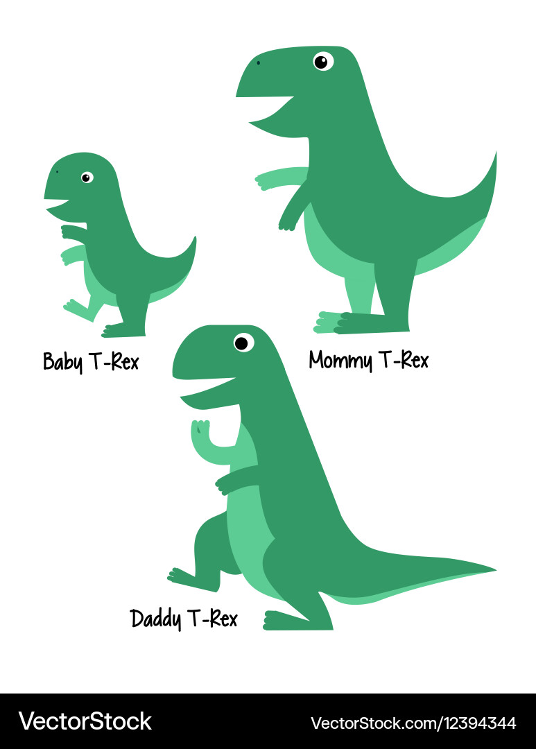 Adorable T-Rex Family Royalty Free Vector Image