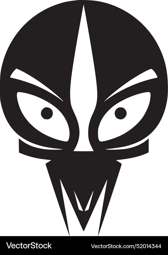 Alien - black and white Royalty Free Vector Image
