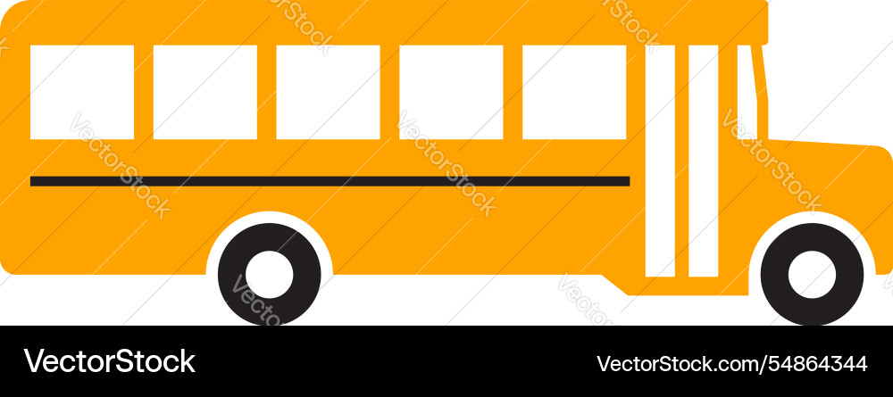 Classic simple yellow school bus symbol Royalty Free Vector