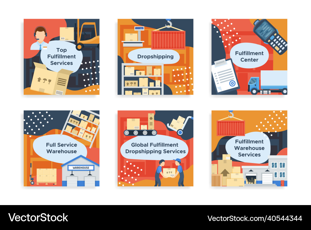 Collection fulfillment warehouse service poster Vector Image