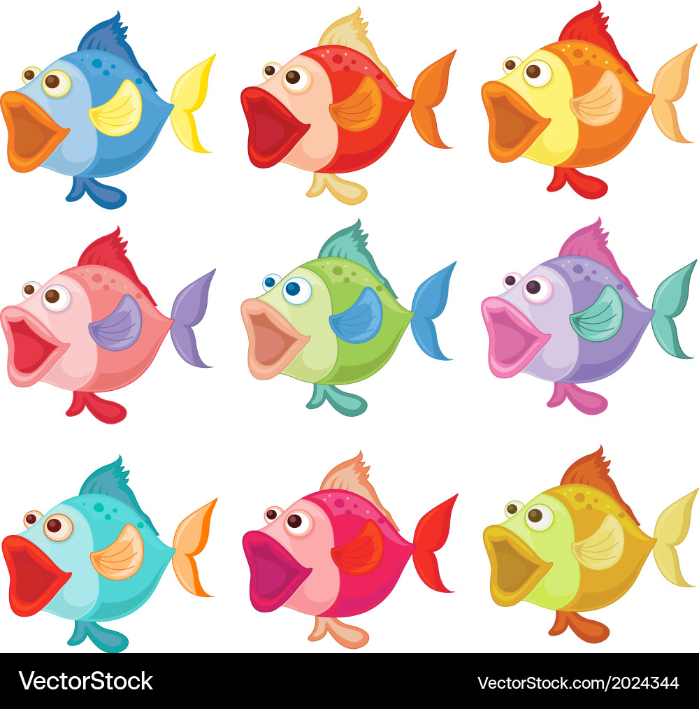 Colorful fishes Royalty Free Vector Image - VectorStock
