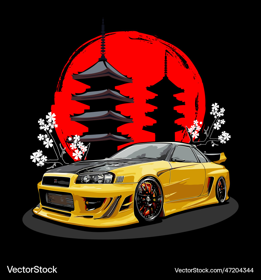 Jdm car template for design needs Royalty Free Vector Image