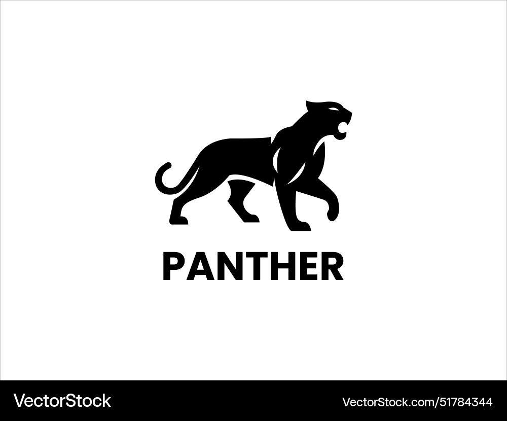 Panther logo templatepanther minimalist Royalty Free Vector