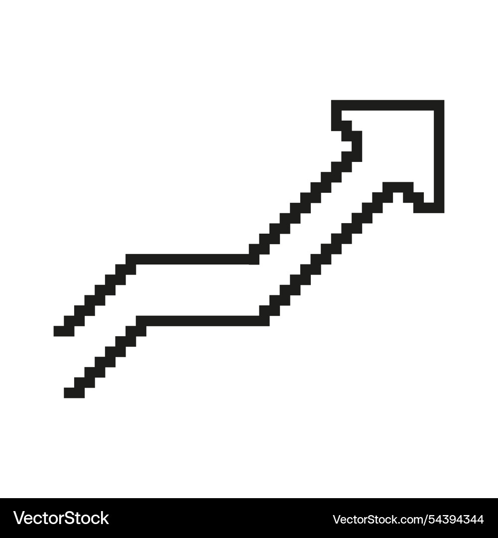 Pixel art upward arrow icon pixelated Royalty Free Vector