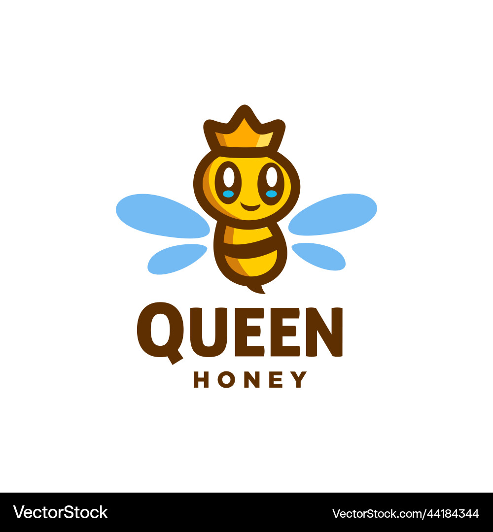 Queen bee mascot cartoon logo icon design Vector Image