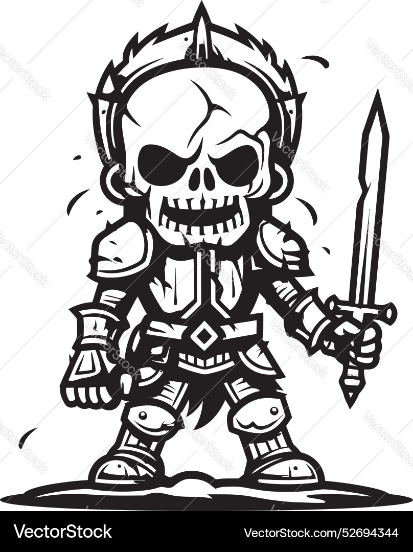 Shadowed sentinel zombie knight soldier black Vector Image
