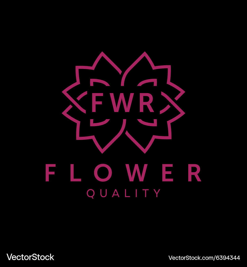 Simple and graceful floral monogram design Vector Image