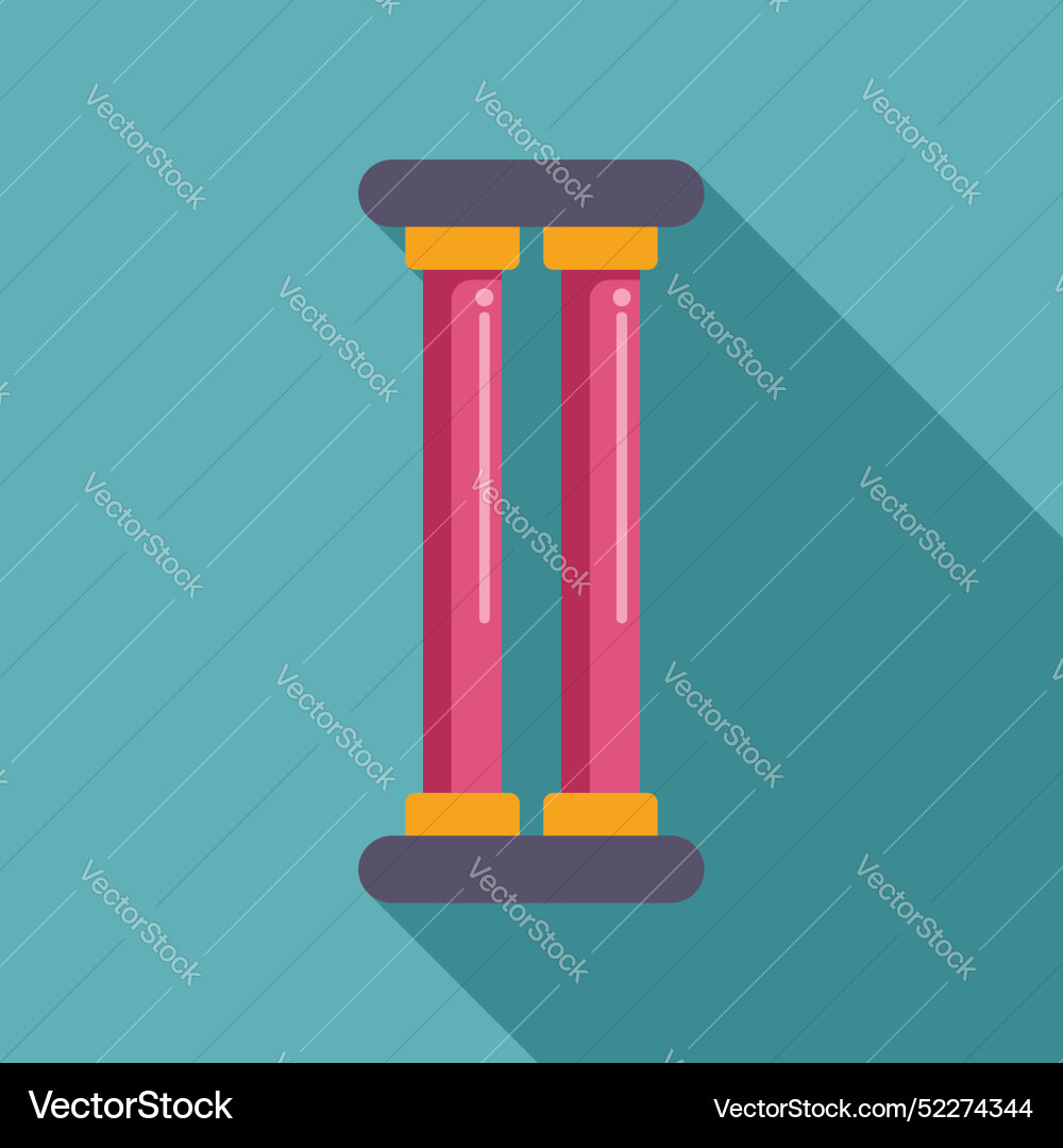 Two pink columns standing tall with long shadow Vector Image