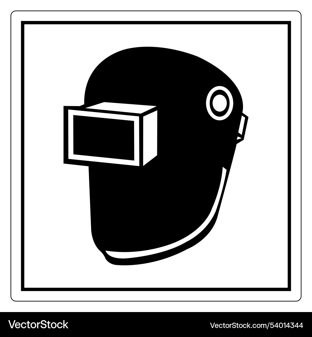 Welding helmet icon for safety signage Royalty Free Vector