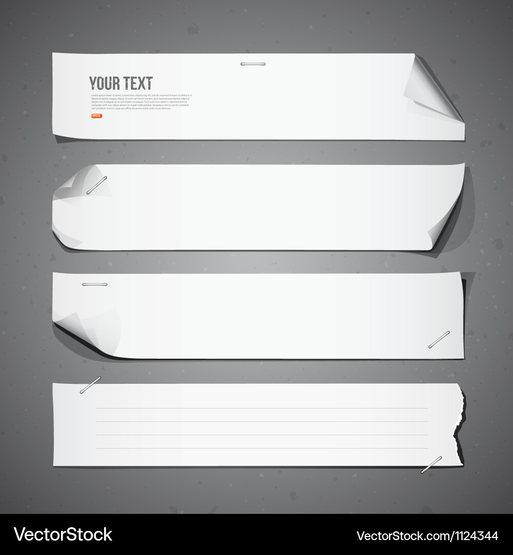 White paper long collections Royalty Free Vector Image