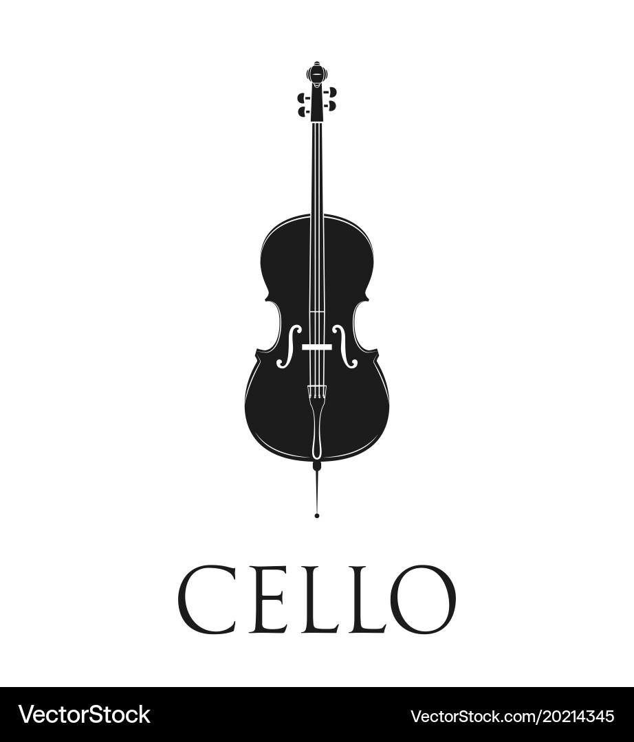 Cello isolated on white background Royalty Free Vector Image