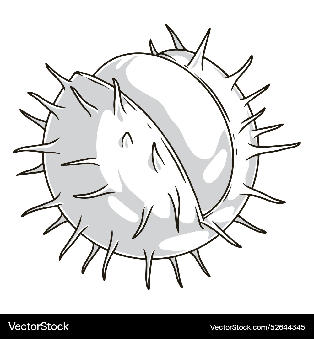 Drop-down chestnut monochrome vintage sticker Vector Image