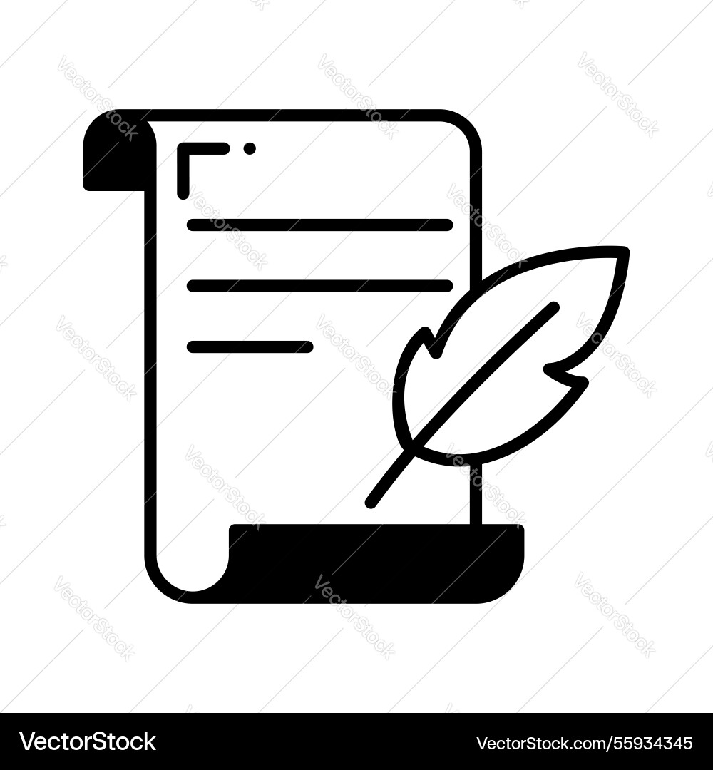 Letter quill Royalty Free Vector Image - VectorStock