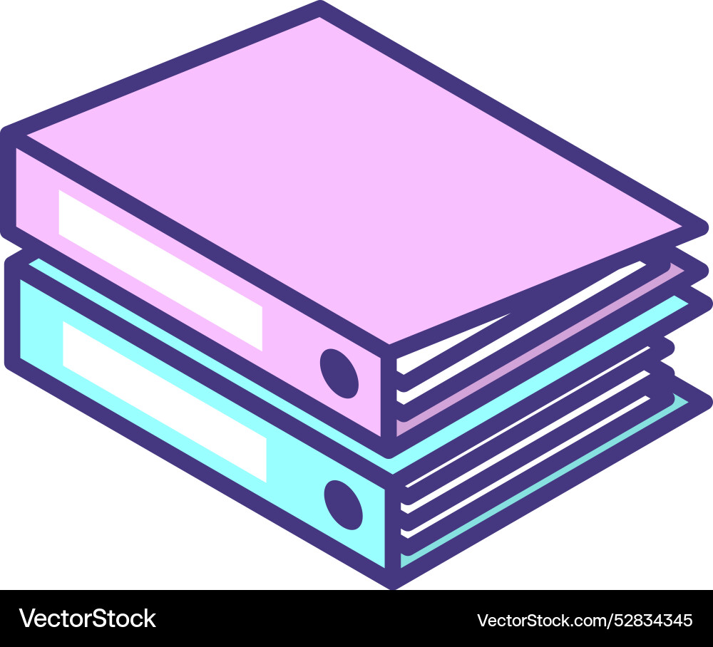 Paper folders isometric icon office archive files Vector Image