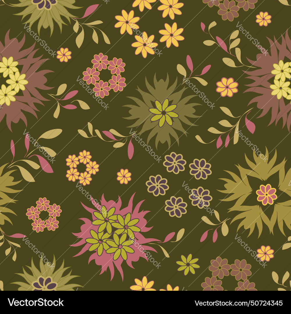 Seamless cute pattern of stylized small Royalty Free Vector