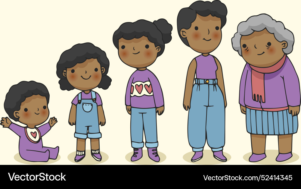 Woman in different ages Royalty Free Vector Image