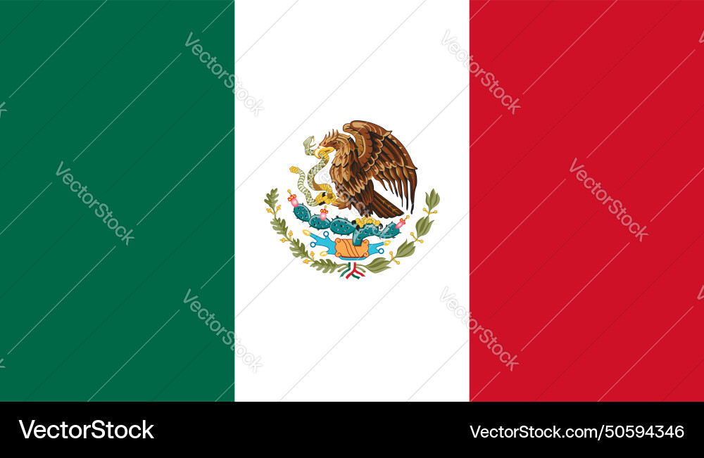 Accurate correct flag of mexico Royalty Free Vector Image