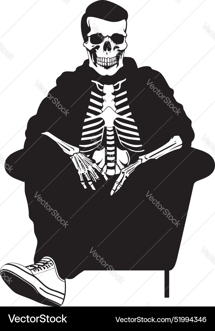 Bone chilling comfort zone lounge design skeleton Vector Image