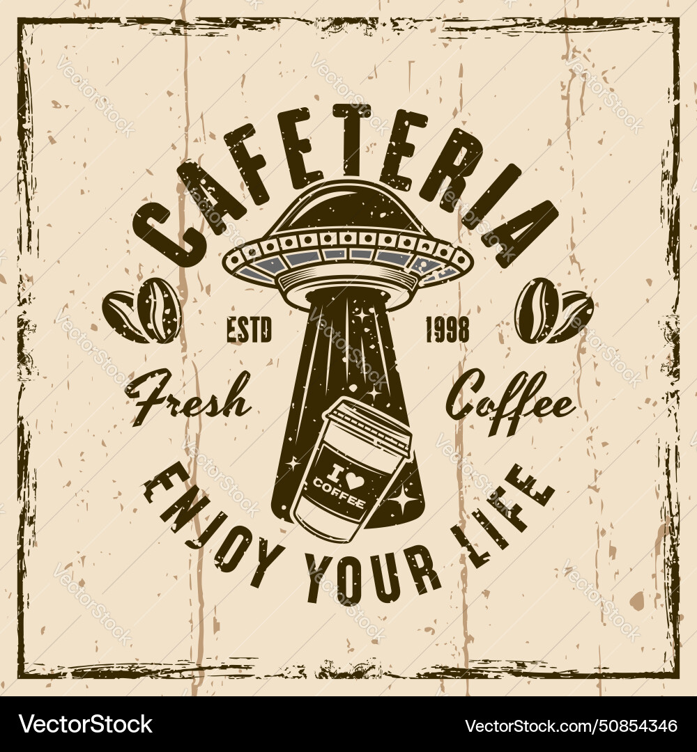 Cafeteria emblem logo badge or label Royalty Free Vector