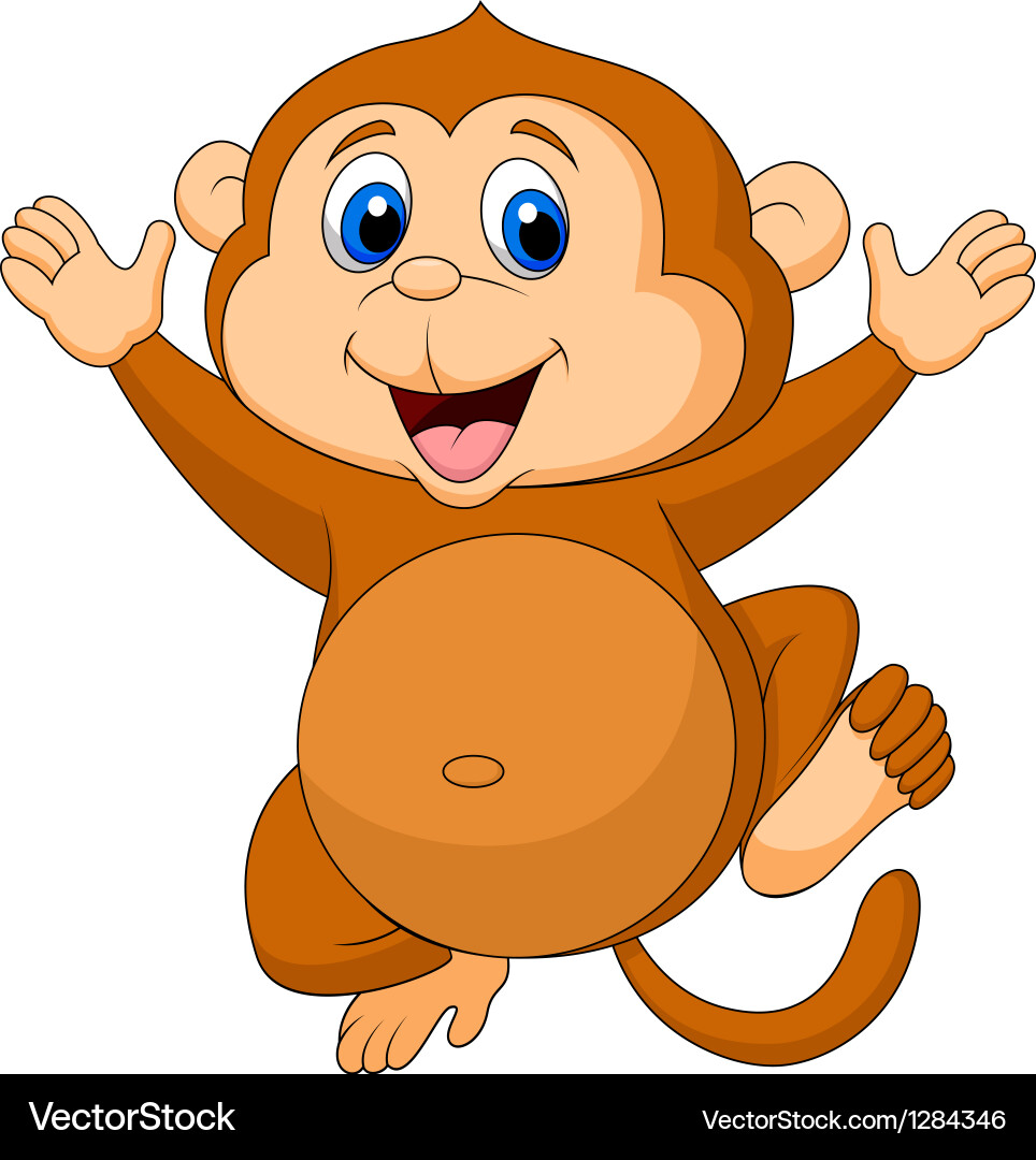 Cheerful Monkey Cartoon Royalty Free Vector Image
