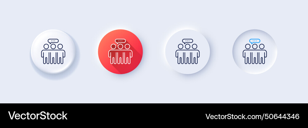 Employees group line icon collaboration sign Vector Image