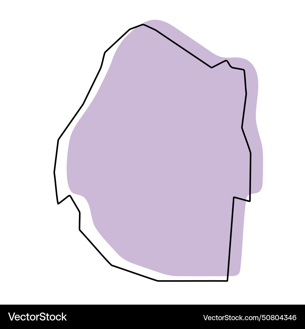 Eswatini simplified map Royalty Free Vector Image