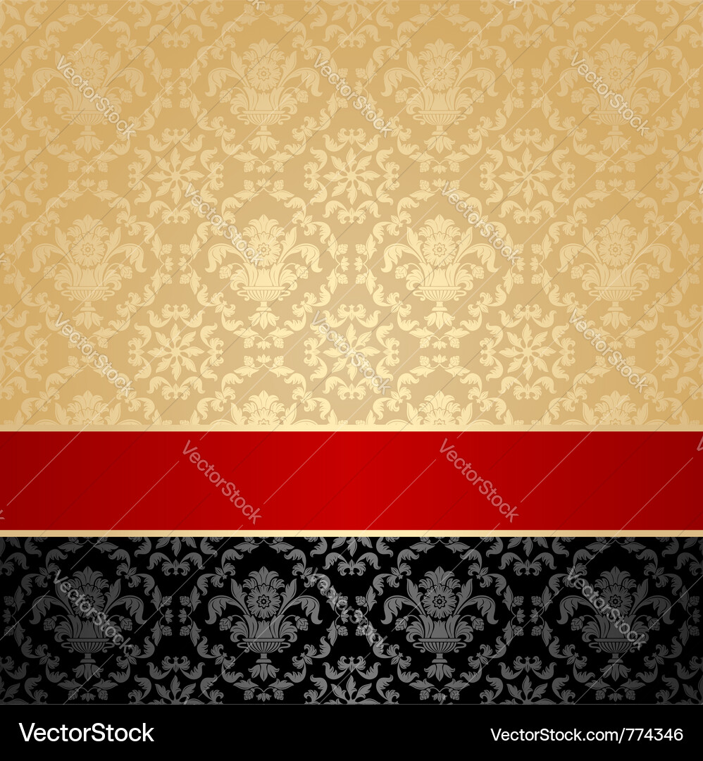 Floral Baroque Wallpaper Pattern Royalty Free Vector Image