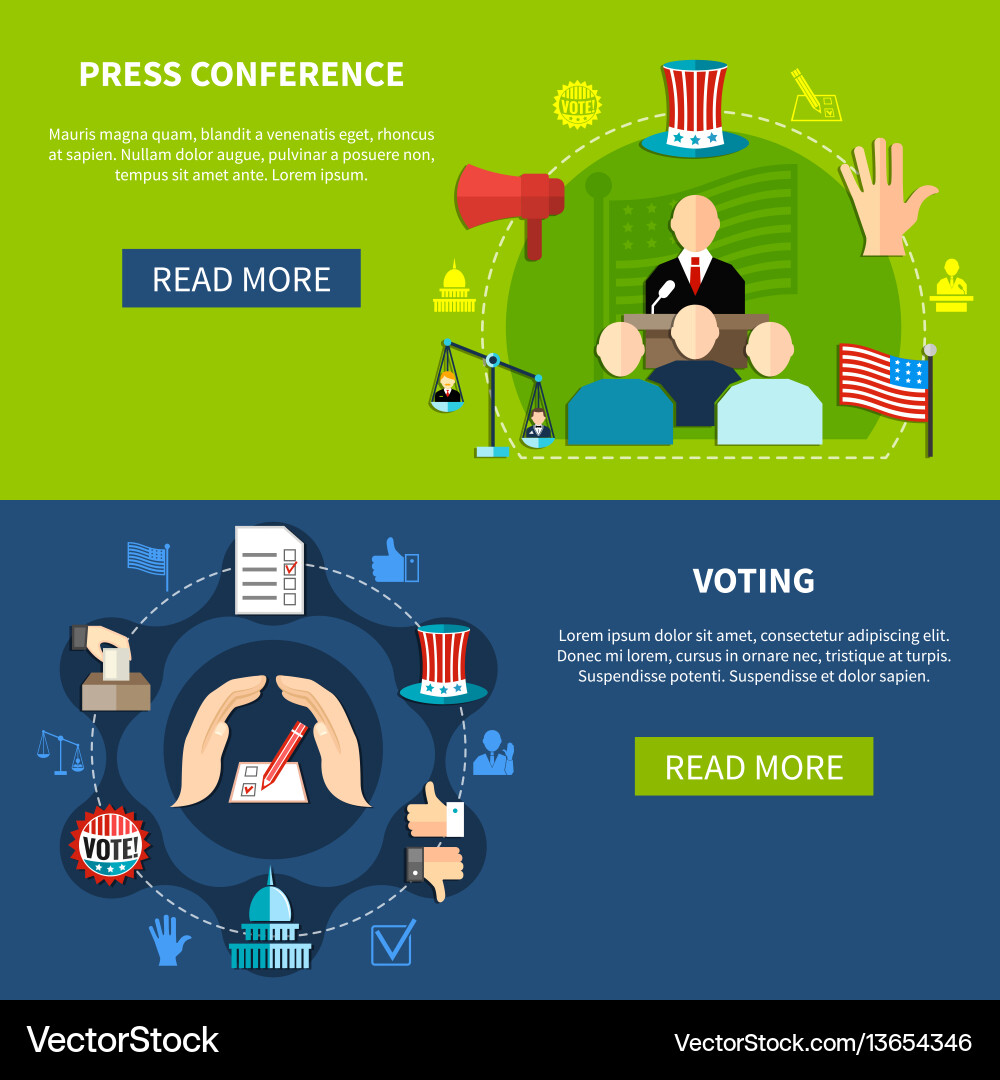 Government elections press conference concept Vector Image
