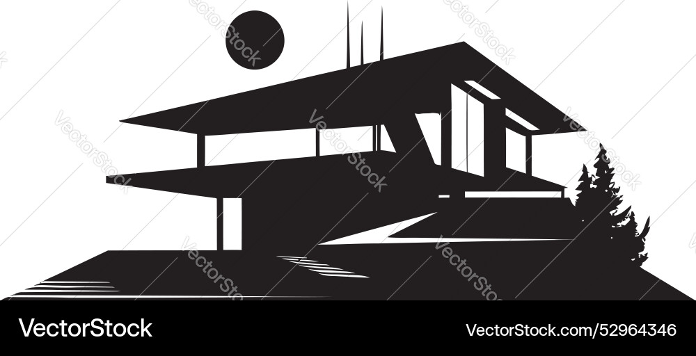 Innovative dwelling impression futuristic house Vector Image