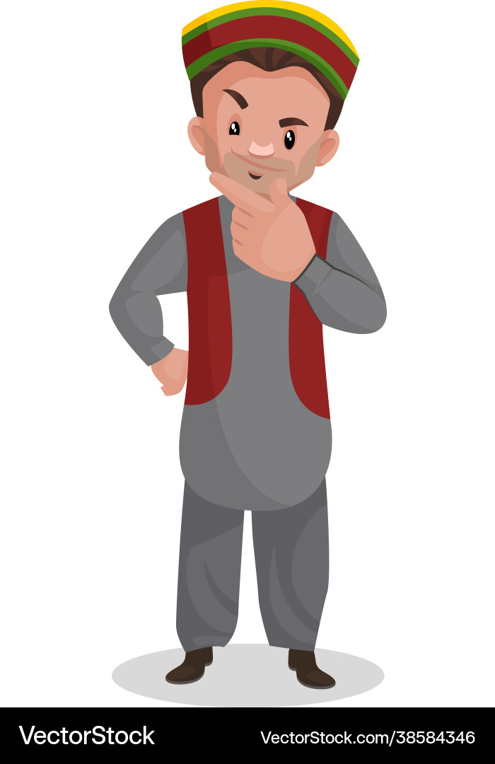 Kashmiri man cartoon character Royalty Free Vector Image