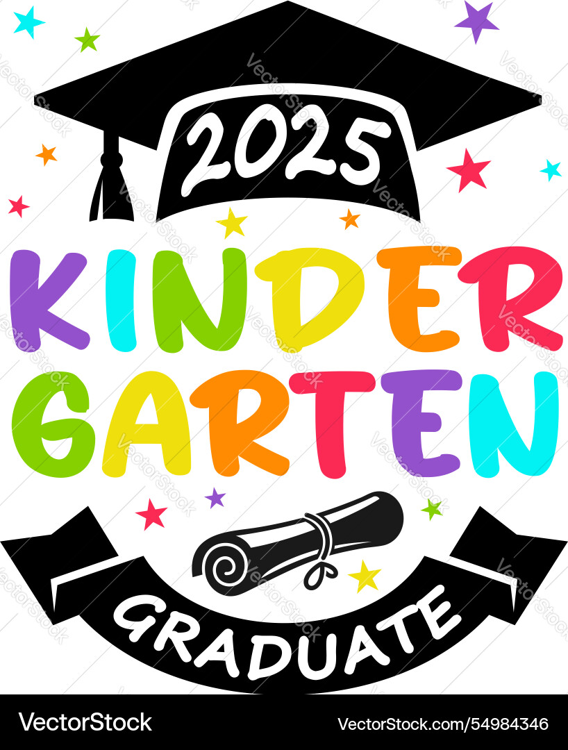 Kindergarten graduate 2025 Royalty Free Vector Image