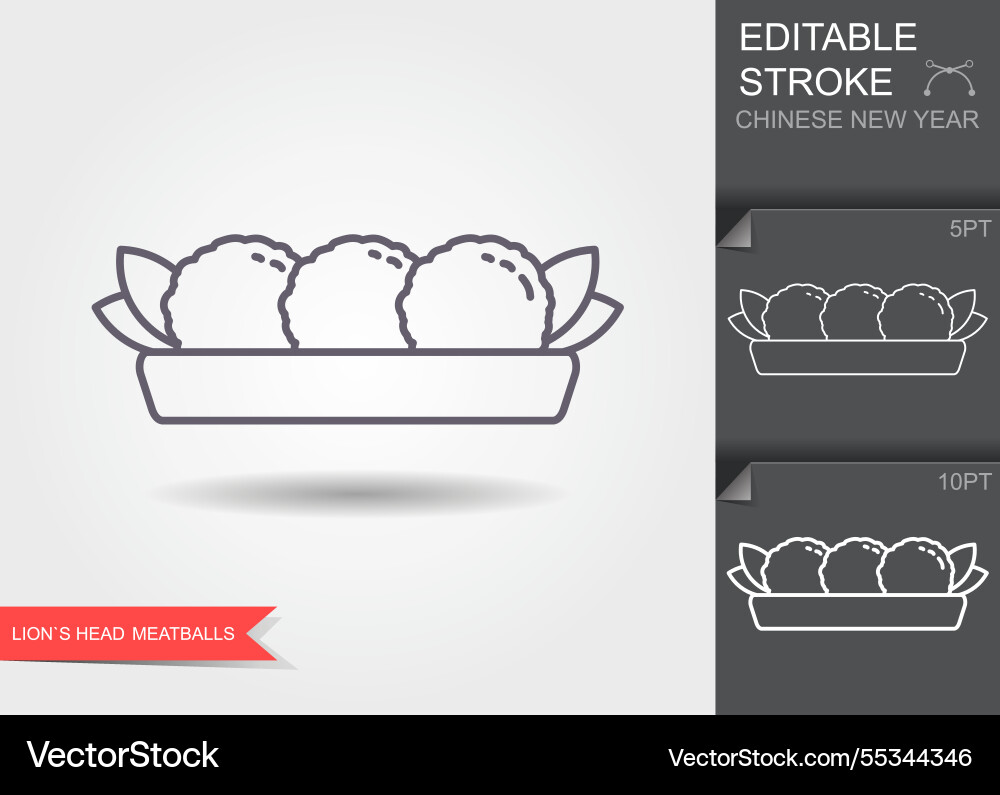 Meatballs line icon outline symbol Royalty Free Vector Image