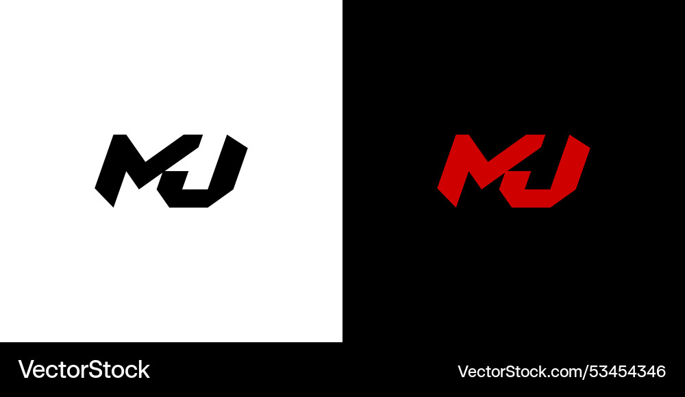 Modern and strong mj logo design Royalty Free Vector Image