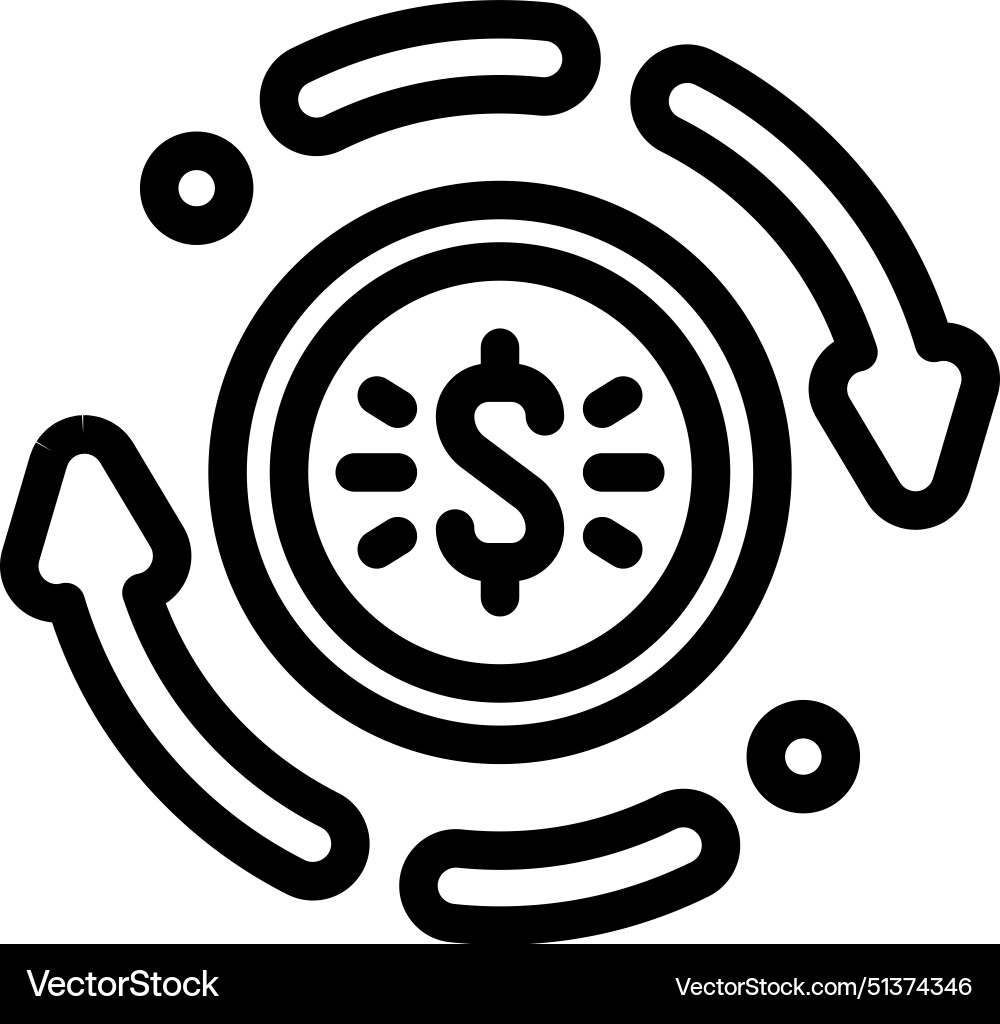 Payment processing business process line icon Vector Image