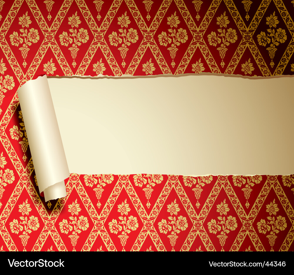 Ripped Baroque Paper Royalty Free Vector Image