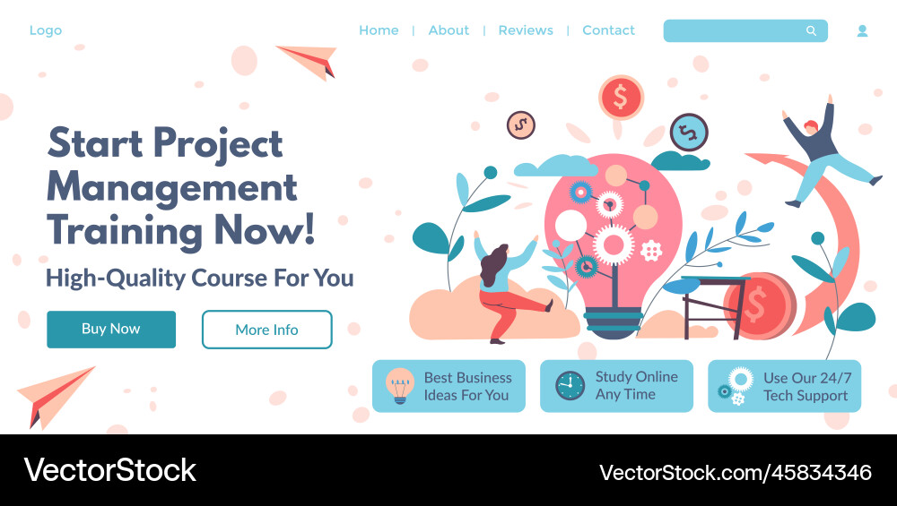 Start project management training now course Vector Image