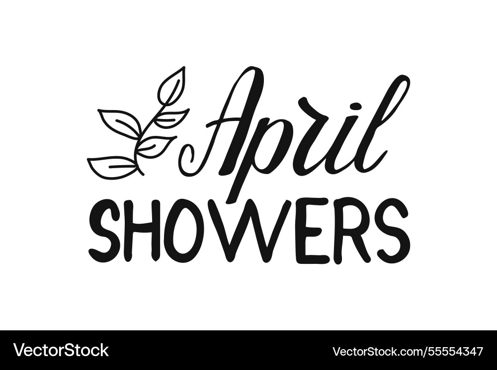 April Duschen schwarz Kalligraphie Schriftzug Hand