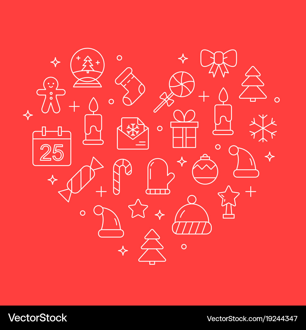 Background with different christmas and new Vector Image