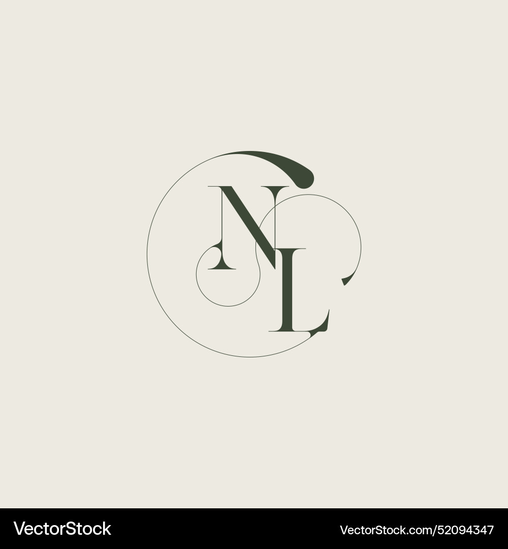 Beautiful monogram initial elegant line concept Vector Image