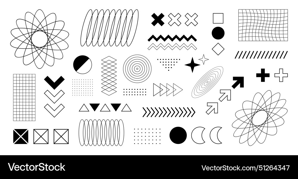 Big set different retro futuristic design Vector Image