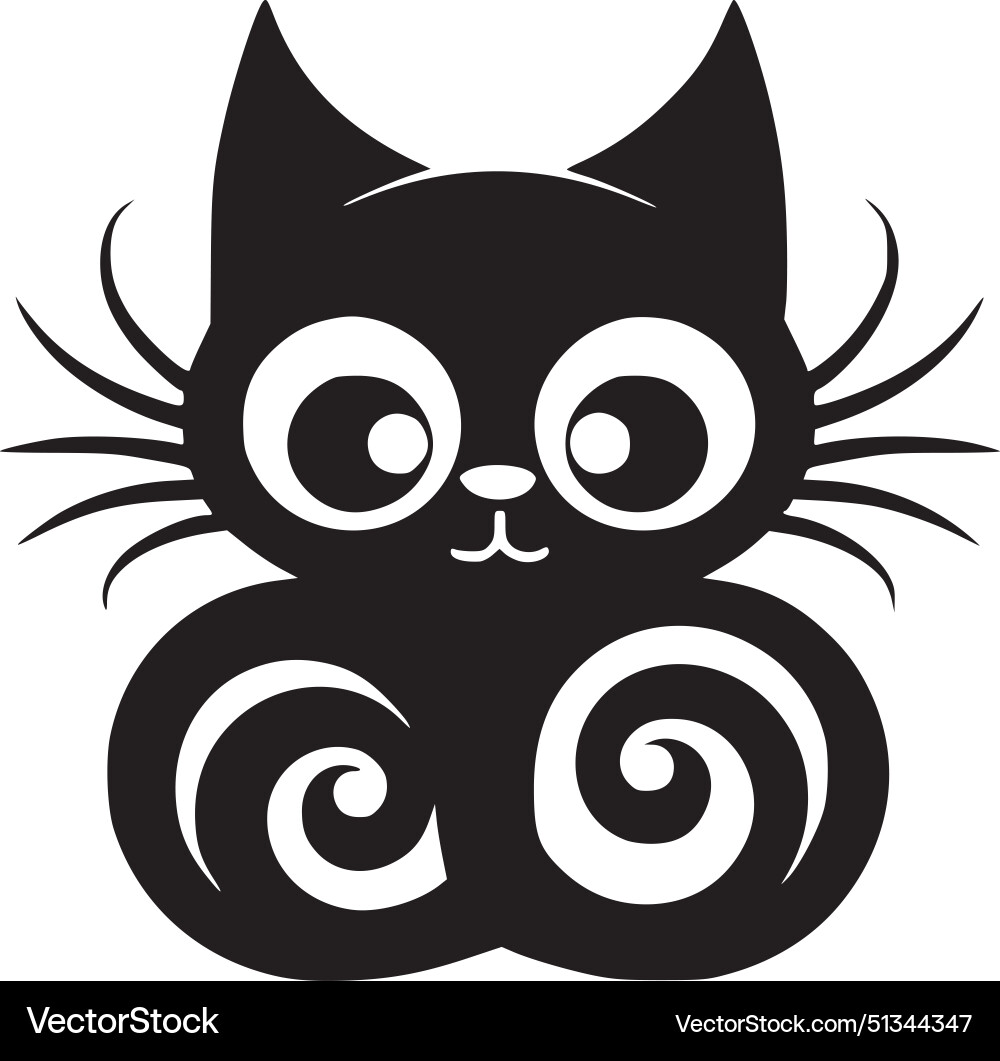 Cat - minimalist and flat logo Royalty Free Vector Image
