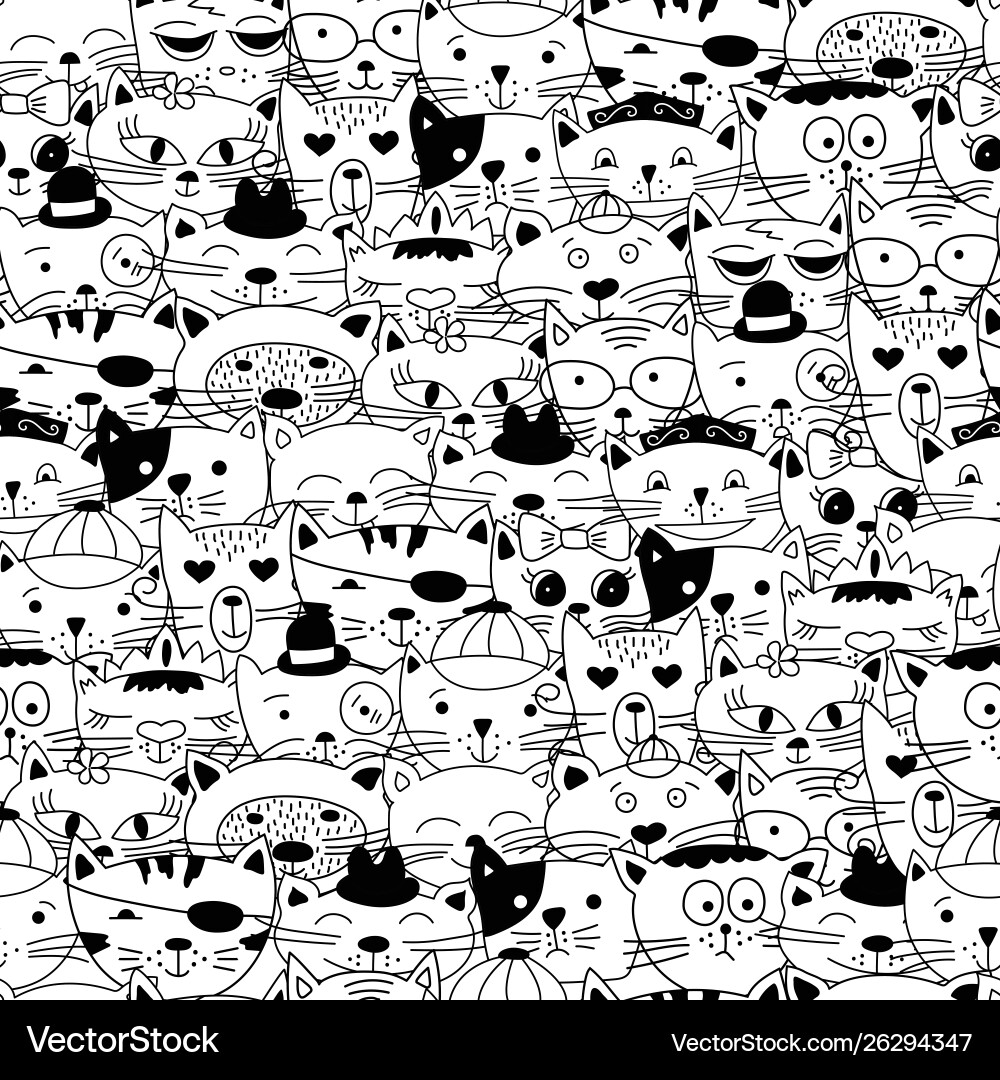 Cats head animal pattern Royalty Free Vector Image